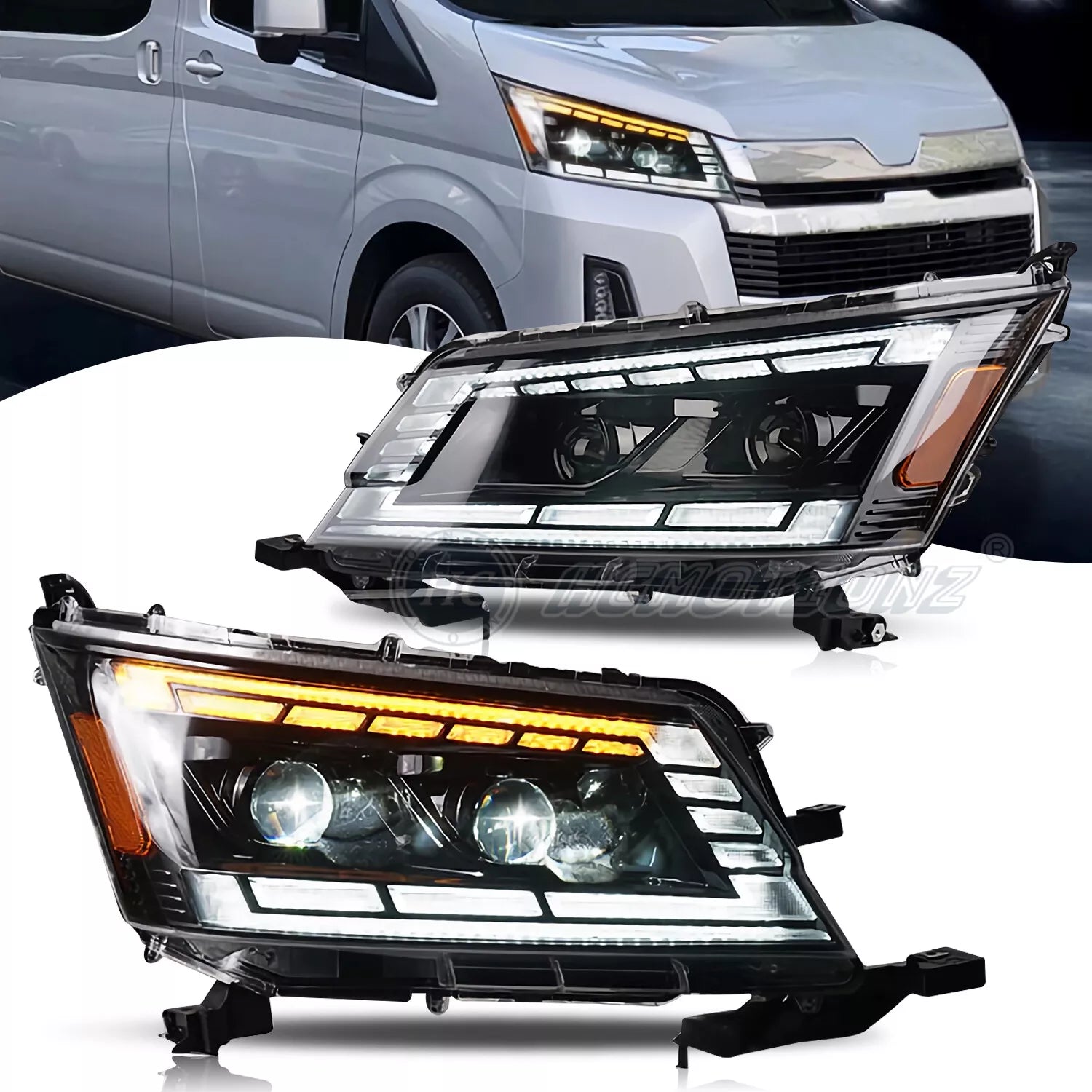 Full LED Headlights for Toyota Hiace 6th Gen (2019-2023) – Zeus 4x4 ...